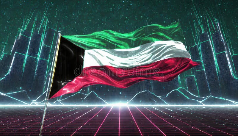 Flag of Kuwait stock illustration. Illustration of north - 305310538