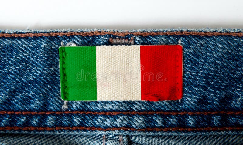 Flag on the label of jeans stock image. Image of market - 230777331