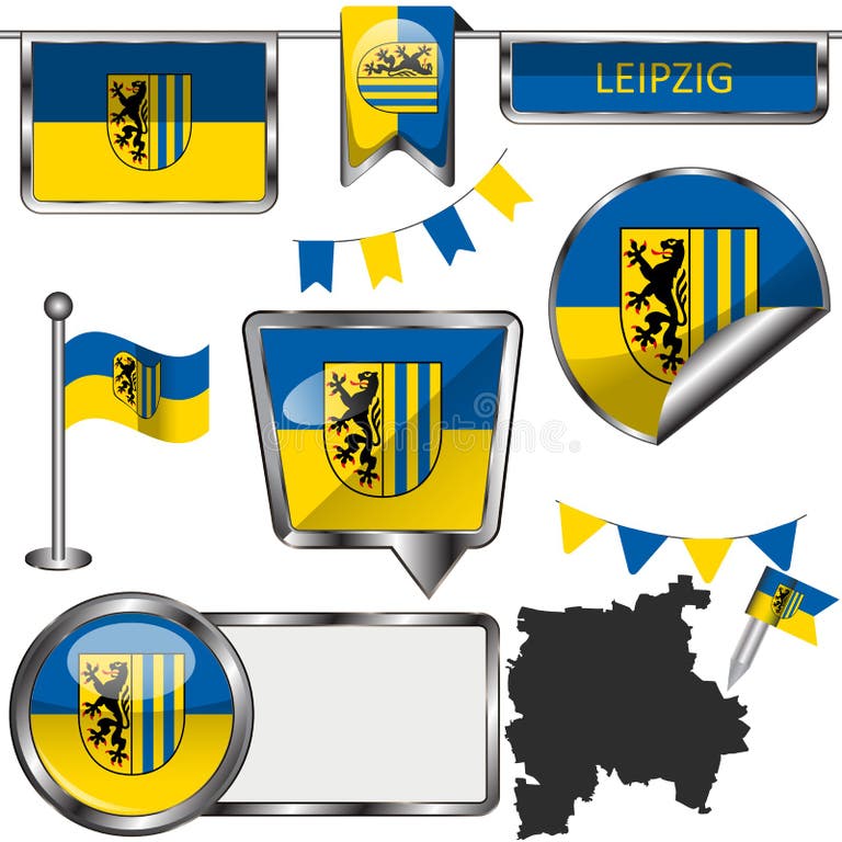 Flag of Leipzig, Germany stock vector. Illustration of leadership ...