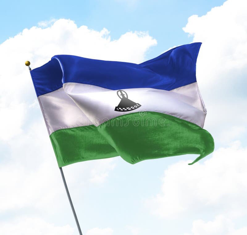 Flag of Lesotho, Symbol Sotho Ethnic Group Stock Photo - Image of ...