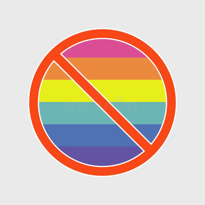 Flag LGBT Sign NO Vector Illustration Stock Vector - Illustration of ...