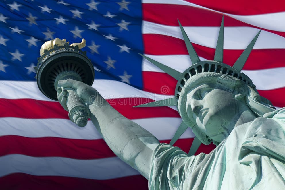 Flag of Liberty stock image. Image of island, face, detail - 6321999