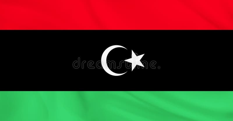 Flag of Libya Flying in the Air 6 Stock Illustration - Illustration of ...