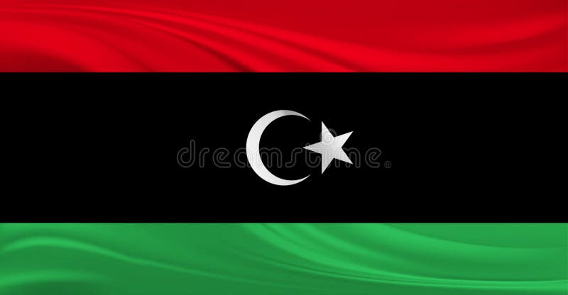 Flag of Libya Flying in the Air 6 Stock Illustration - Illustration of ...