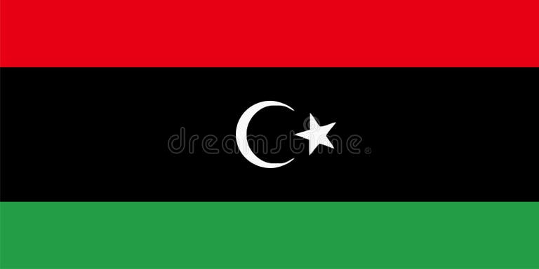 Flag of Libya stock vector. Illustration of flag, gheddafi - 79231823