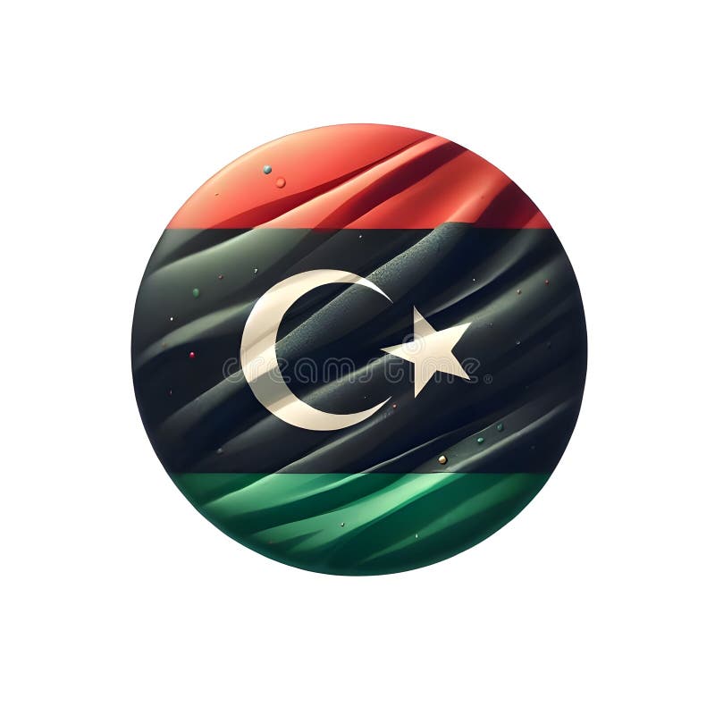 Flag of Libya in Round Shape Stock Photo - Illustration of soccer ...
