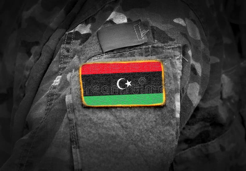 Flag of Libya on Military Uniform. Army, Soldiers, Africa Collage Stock ...