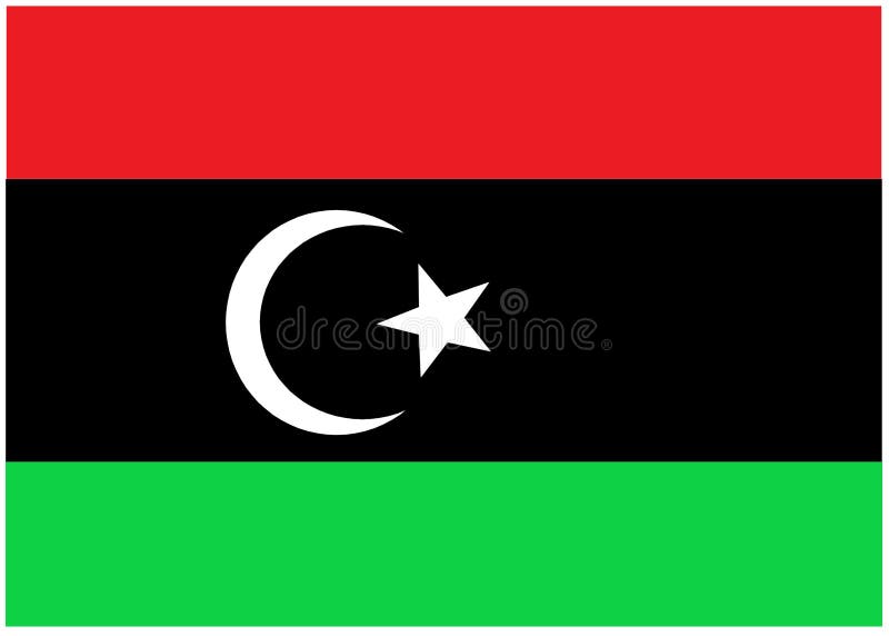 The Flag of Libya with Three Horizontal Bands of Red Green Black and a ...
