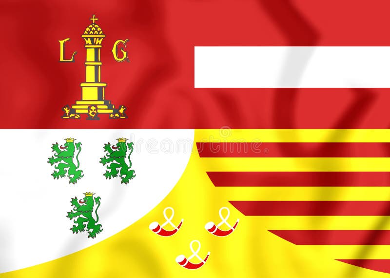 Flag of Liege Province, Belgium. Stock Illustration - Illustration of ...