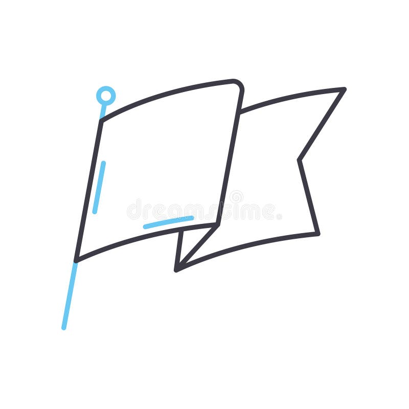 Flag Line Icon, Outline Symbol, Vector Illustration, Concept Sign Stock ...