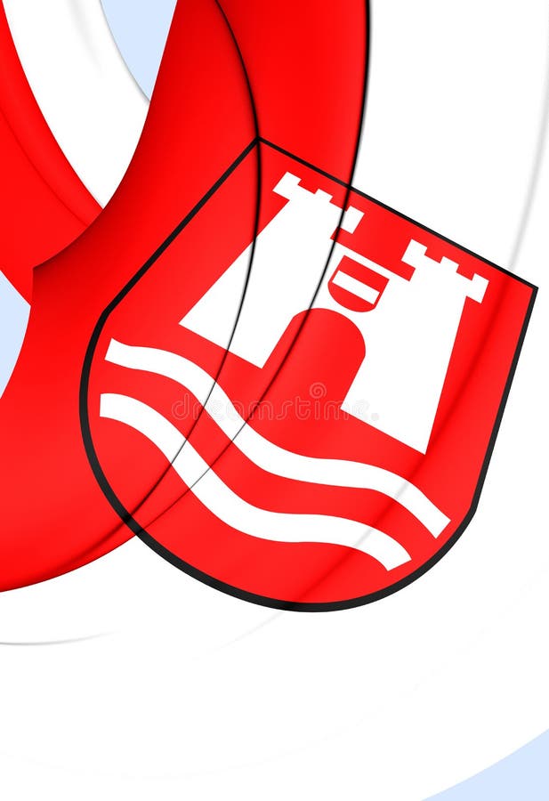 Flag of Linz City, Austria. Stock Illustration - Illustration of close ...