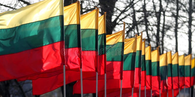 Flag of Lithuania Flying in the Wind Stock Image - Image of nature ...