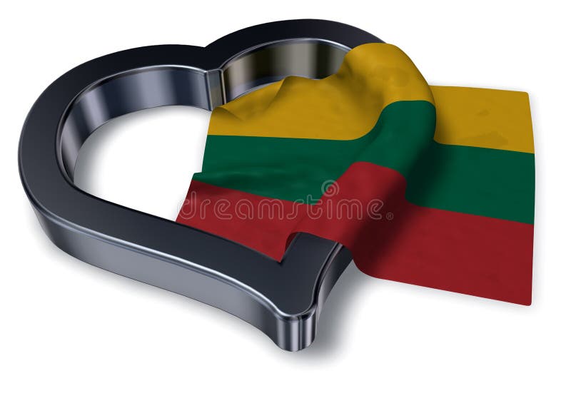 Lithuania Heart Shape Love Symbol National Flag Stock Vector ...