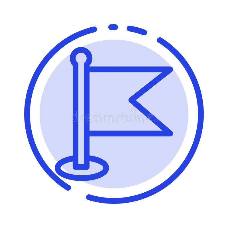 Flag, Location, Map, World Blue Dotted Line Line Icon Stock Vector ...