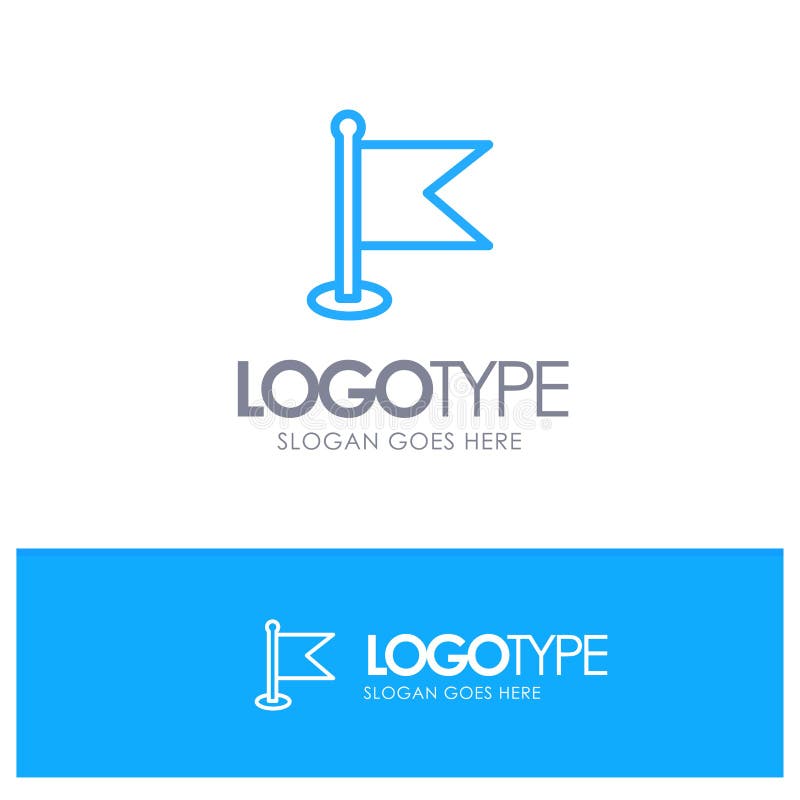 Flag, Location, Map, World Blue OutLine Logo with Place for Tagline ...