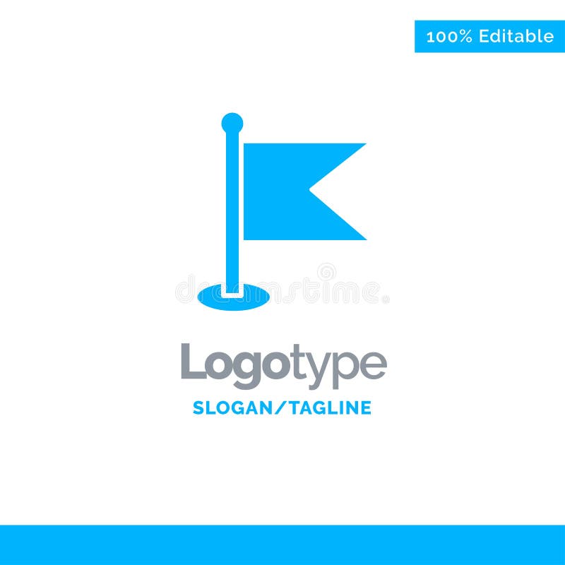 Flag, Location, Map, World Blue Solid Logo Template. Place for Tagline ...
