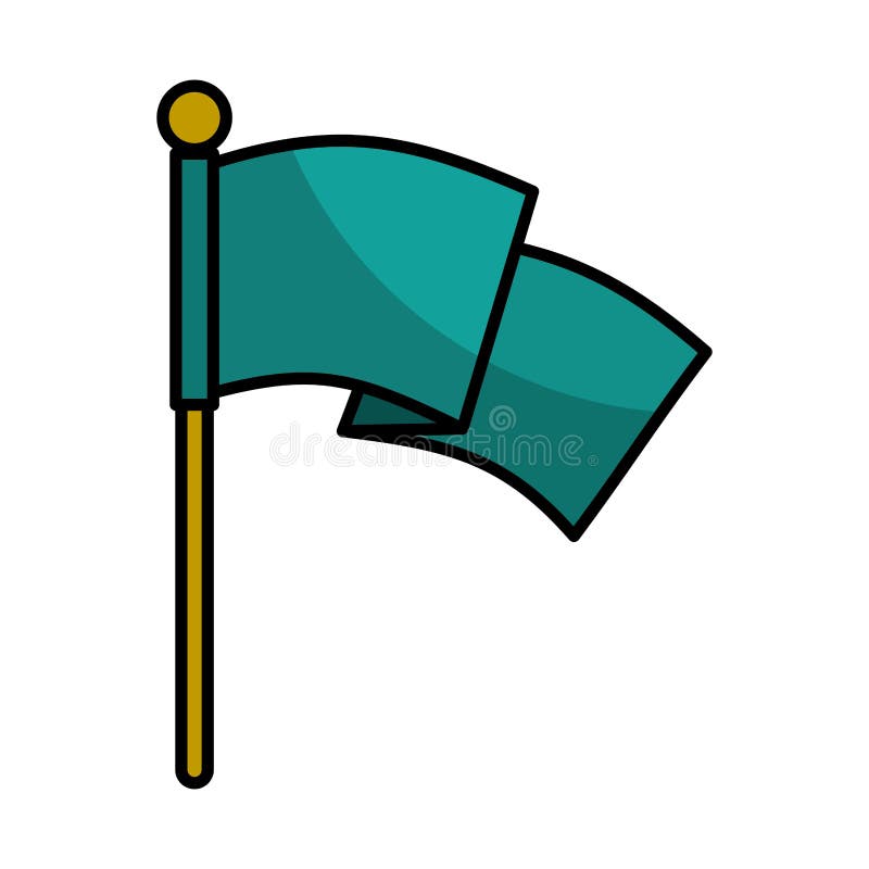 Flag location mark icon stock vector. Illustration of design - 86627535