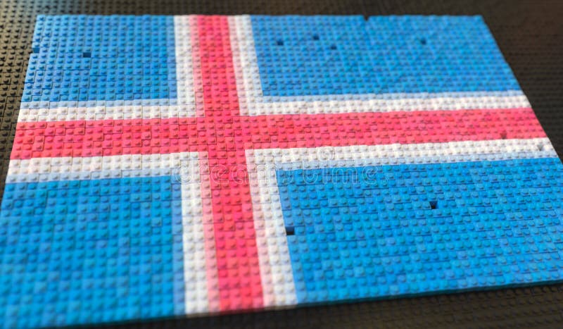 Toy Bricks Form Flag of Iceland, Conceptual 3d Rendering Stock ...