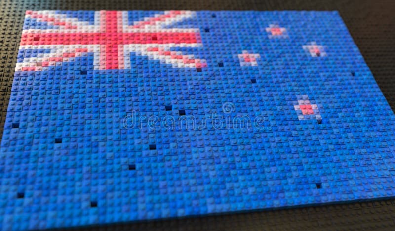 Toy Bricks Form Flag of New Zealand, Conceptual 3d Rendering Stock ...