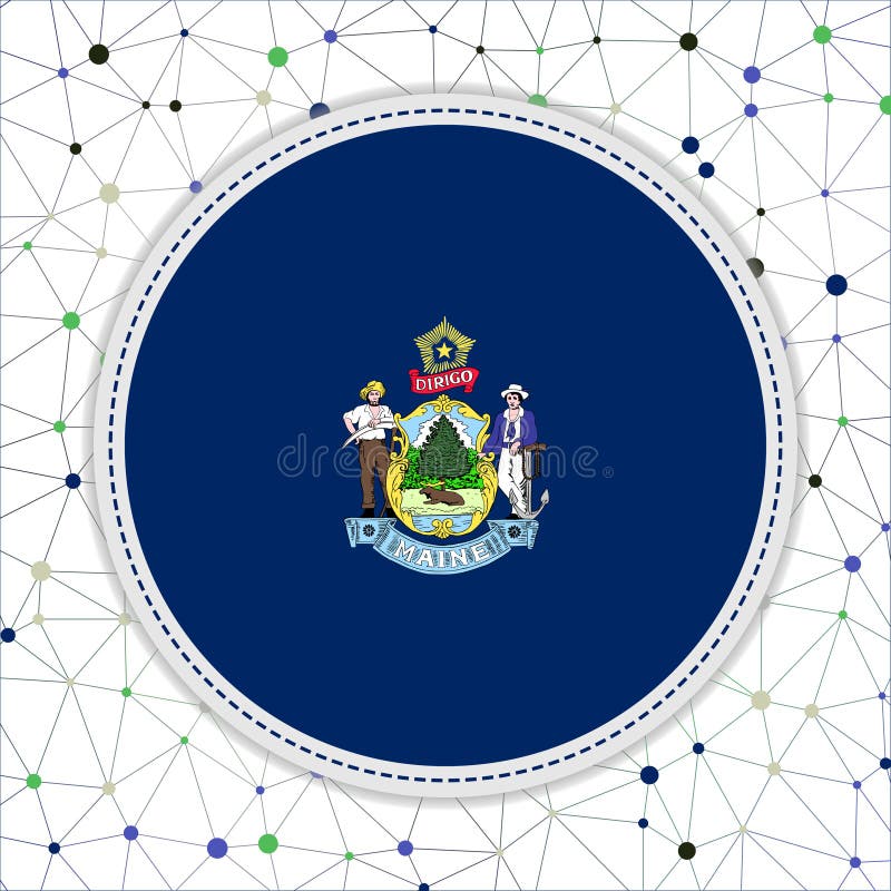 Maine network map. stock vector. Illustration of futuristic - 173826065