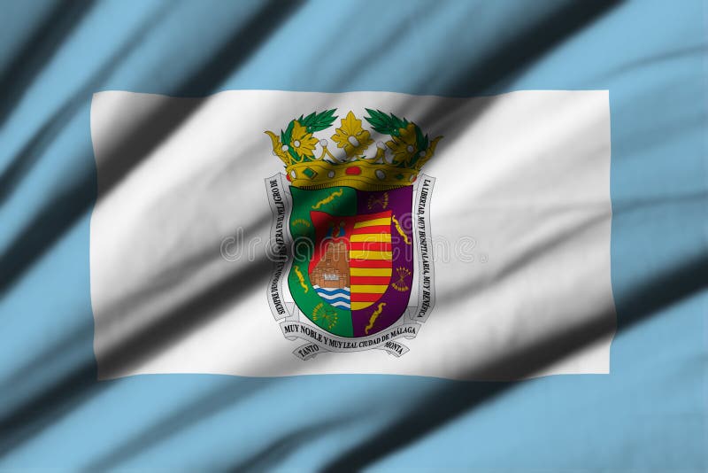 Flag of Malaga stock illustration. Illustration of sign - 82143349