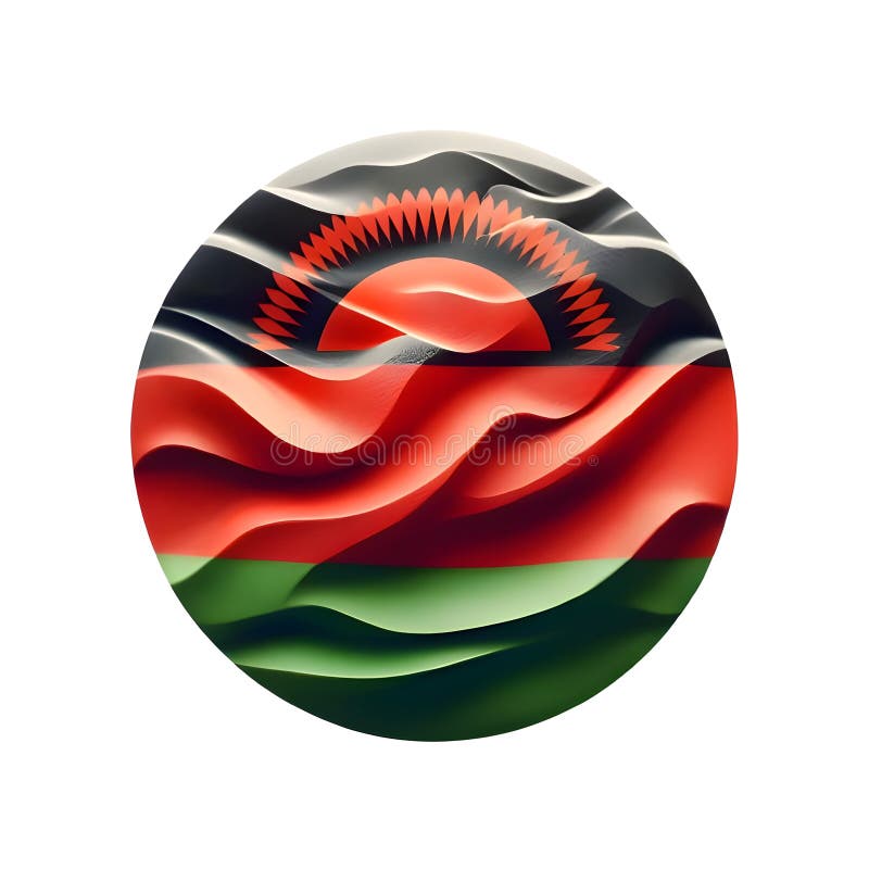 Flag of Malawi in Round Shape Stock Photo - Illustration of round, logo ...