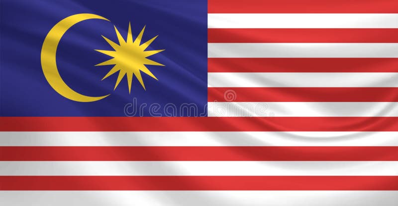 Flag of Malaysia Flying in the Air Stock Illustration - Illustration of ...