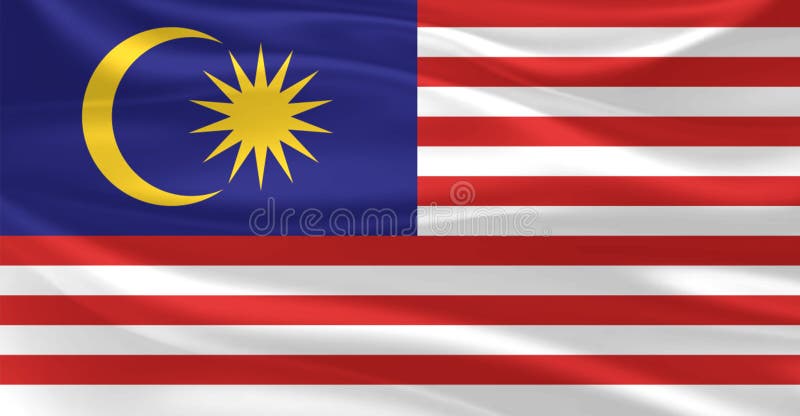 Flag of Malaysia Flying in the Air Stock Illustration - Illustration of ...
