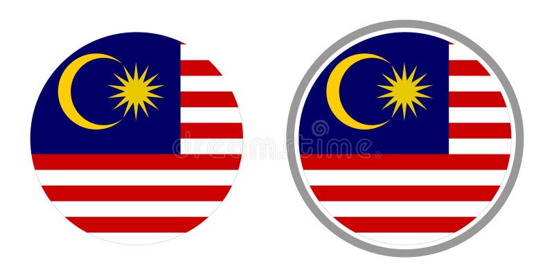 Flag of Malaysia. an Illustration of the Malaysia Round Flag. a Round ...