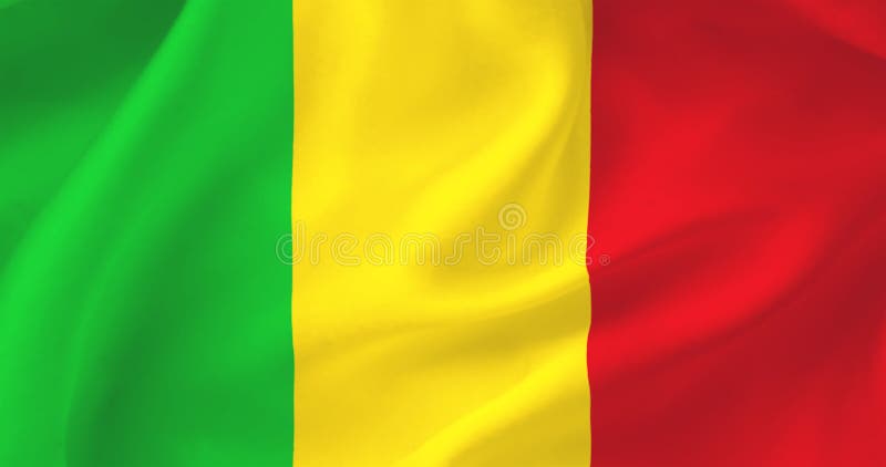 Flag of Mali. Flag of Mali with a Close-up. the Flag is Embossed. Stock ...