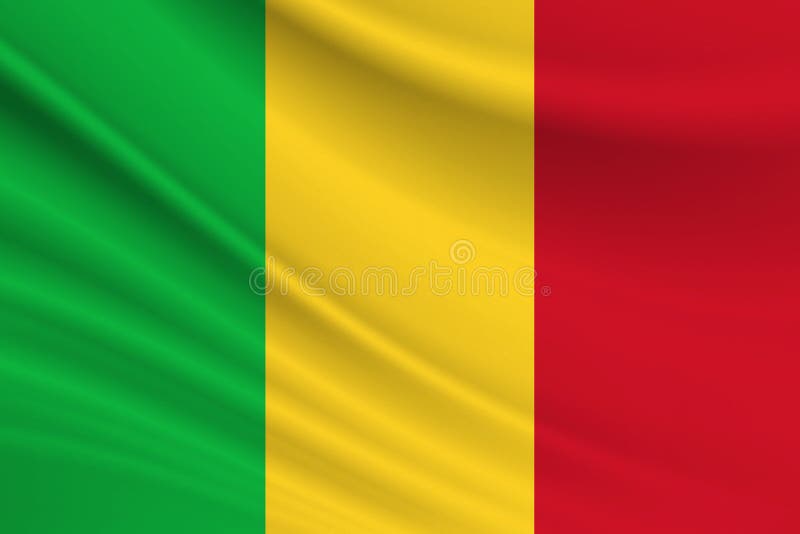 Flag of Mali. Fabric Texture of the Flag of Mali Stock Illustration ...