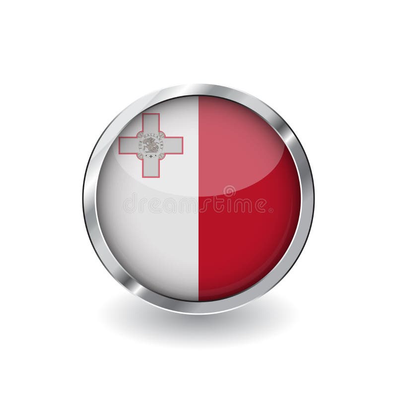 Glossy Malta flag icon set stock vector. Illustration of circle - 93941859