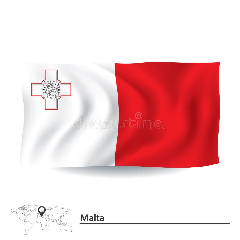 Flag of Malta stock vector. Illustration of emblem, design - 125151923