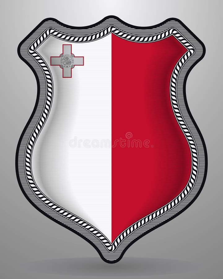 Flag of Malta. Vector Badge and Icon Stock Vector - Illustration of ...
