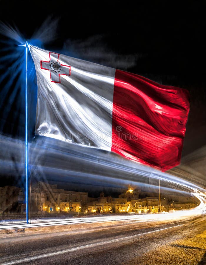 Flag of Malta stock illustration. Illustration of ensign - 307765504