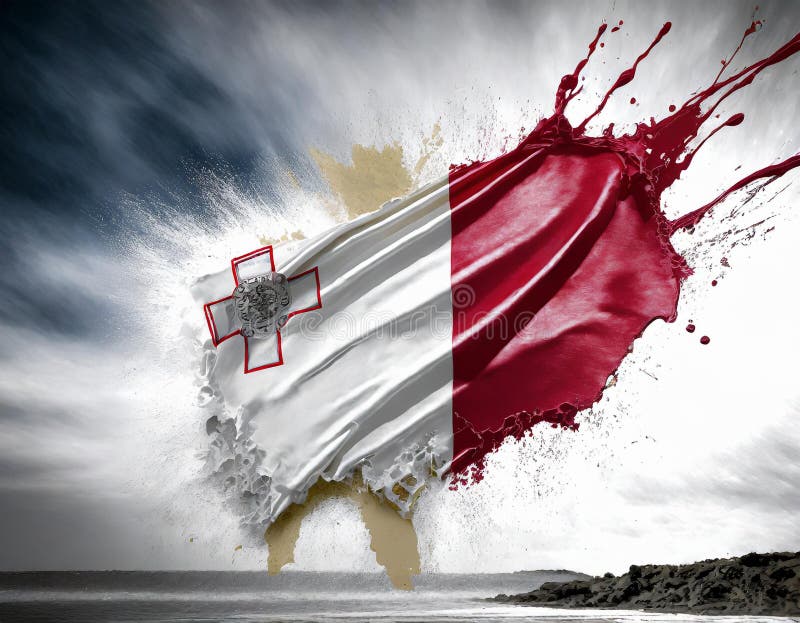 Flag of Malta stock illustration. Illustration of ensign - 307767635