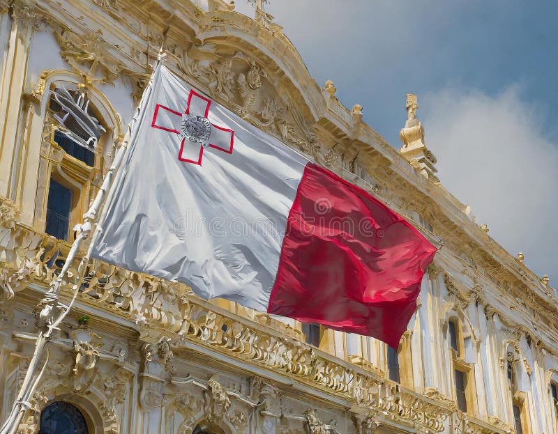 Flag of Malta stock illustration. Illustration of ensign - 307772327