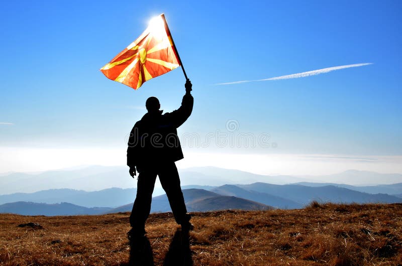 Flag man stock photo. Image of achieve, happy, achievement - 26725532