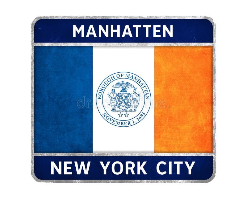 Flag of Manhatten in New York - USA Stock Illustration - Illustration ...