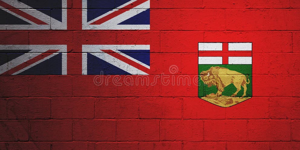 Flag of Manitoba Painted on a Wall Stock Photo - Image of built ...