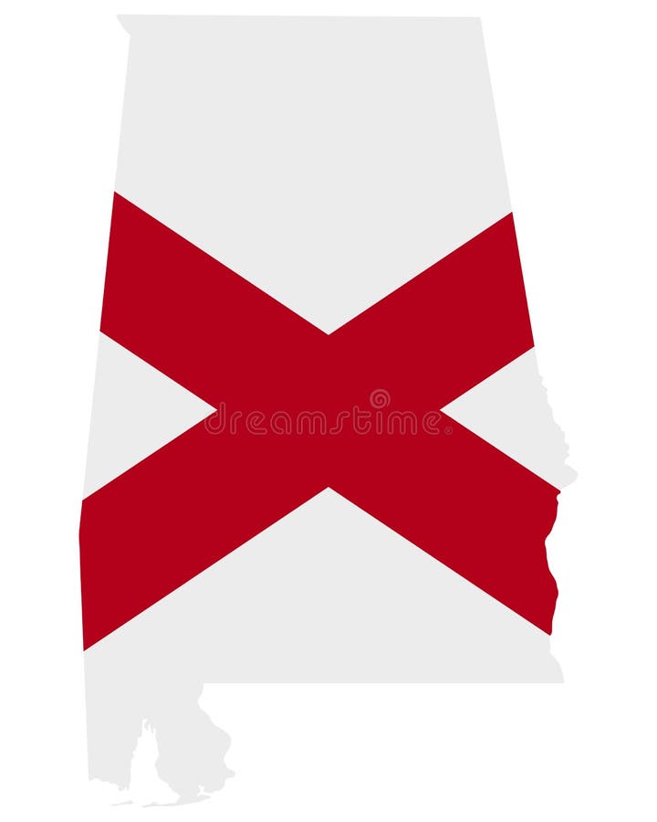Flag in map of Alabama stock vector. Illustration of isolated - 179977579