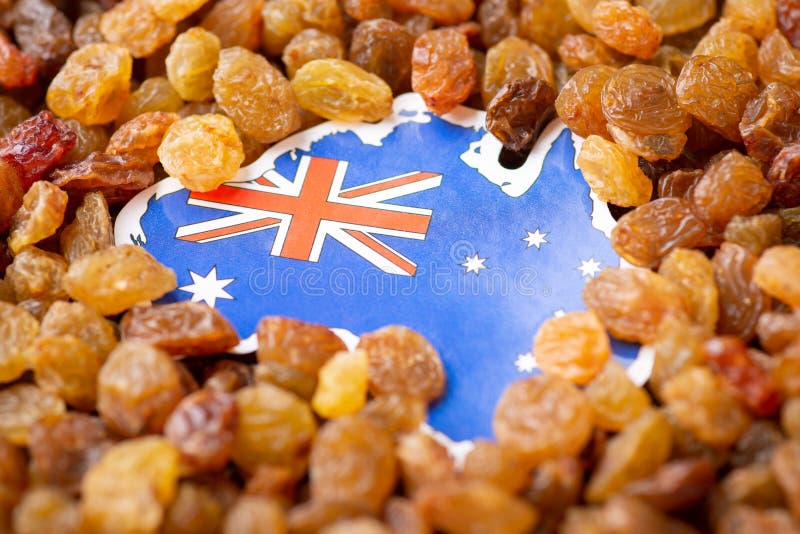 Flag and Map of Australia on Ginger Roots Background Stock Image ...