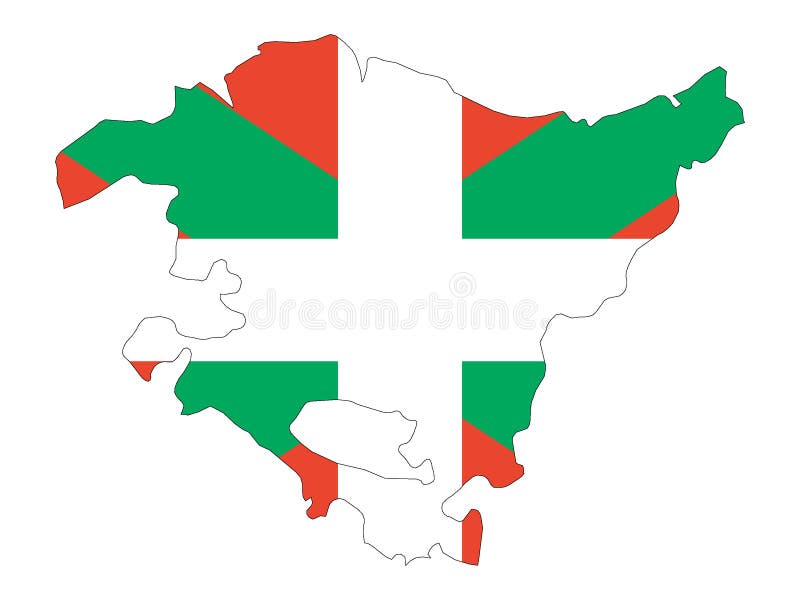 Flag and Map Combined of the Spanish Autonomous Community of Basque ...
