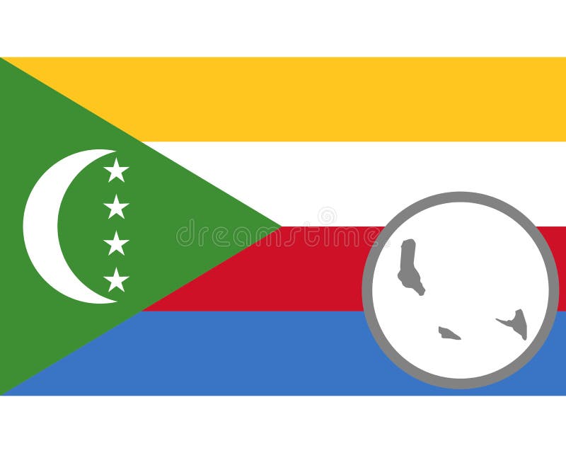 Flag and Map of the Comoros Stock Vector - Illustration of colors ...