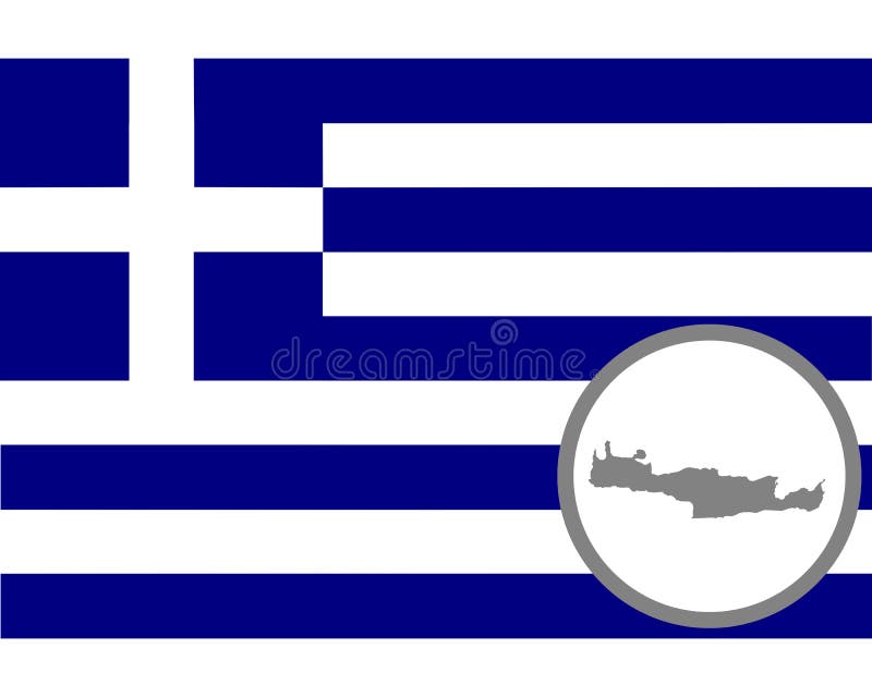 Flag and map of Crete stock vector. Illustration of island - 171874273