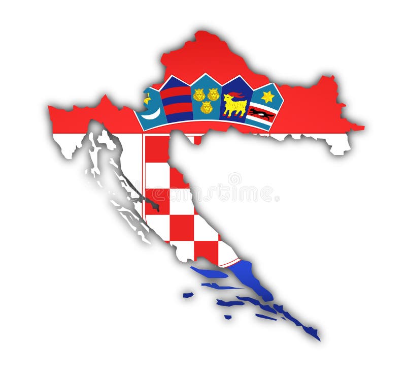 Flag and map of croatia stock illustration. Illustration of flag - 6649125