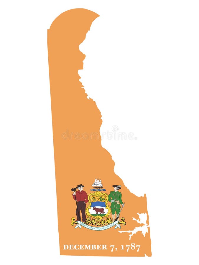 Flag Map of Delaware stock vector. Illustration of delaware - 197815892