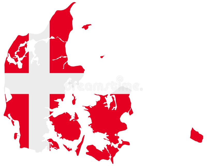 Flag in map of Denmark stock vector. Illustration of sign - 179977788