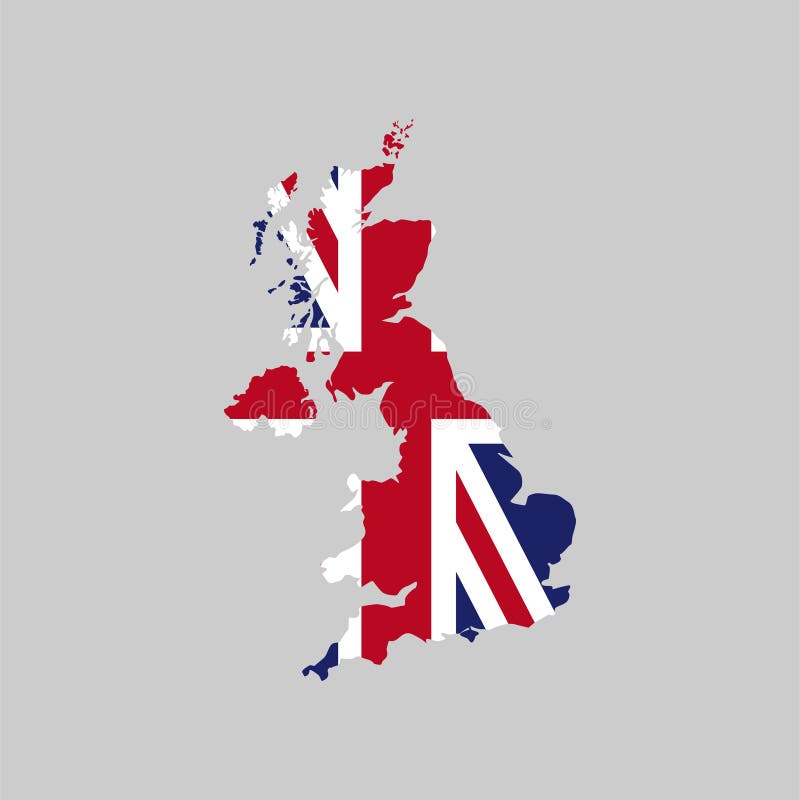 Flag and Map of Great Britain. Symbol of the United Kingdom Stock ...