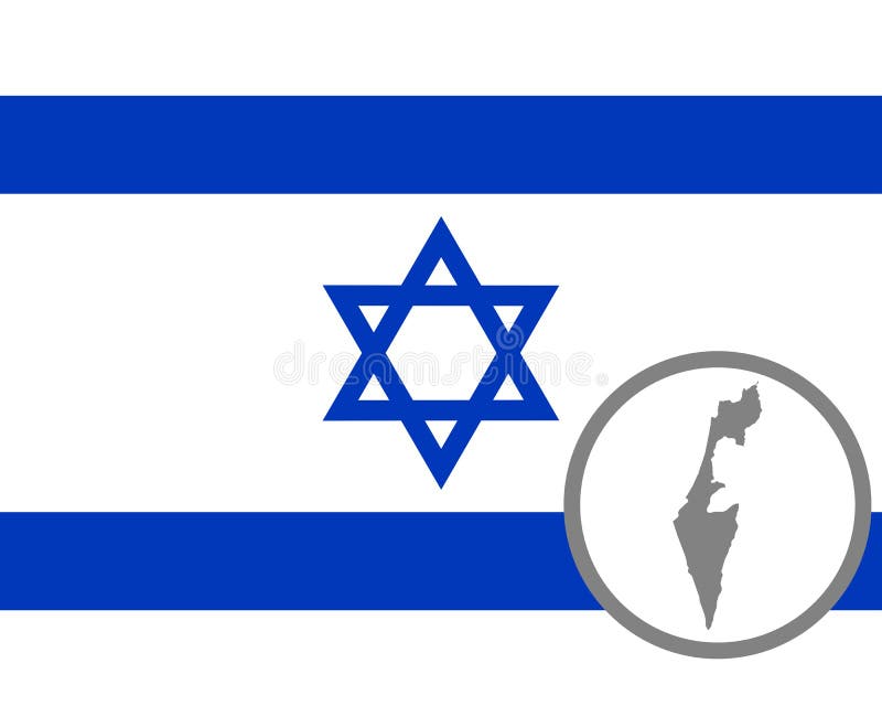 Flag and map of Israel stock vector. Illustration of symbol - 168016887